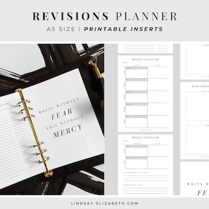 Revisions Planner for Writers, A5 | Printable PDF Inserts | Aesthetic ...