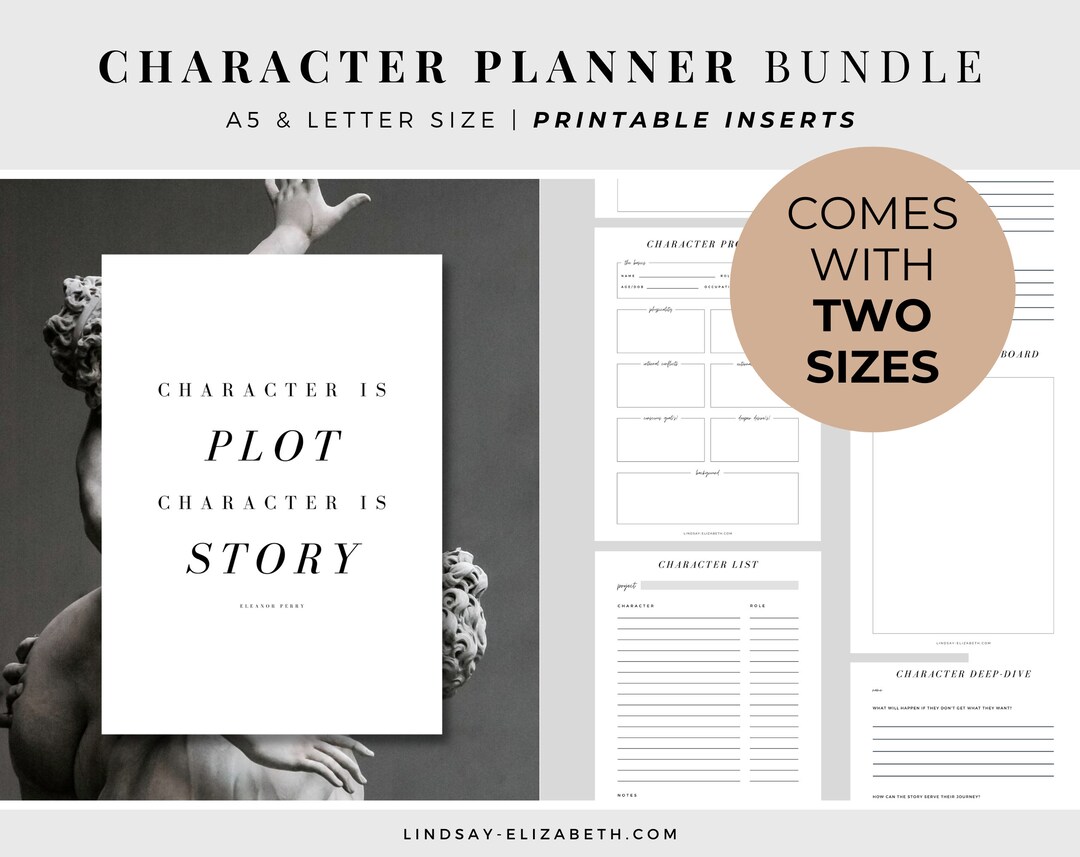 Character Planner Bundle (2 Sizes) | Printable PDF Inserts | Character ...