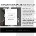 Character Planner Bundle, Letter Size Printable PDF Inserts Character ...