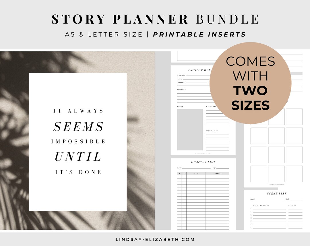 Story Planner Bundle (2 Sizes) | Printable PDF Inserts | Writing ...