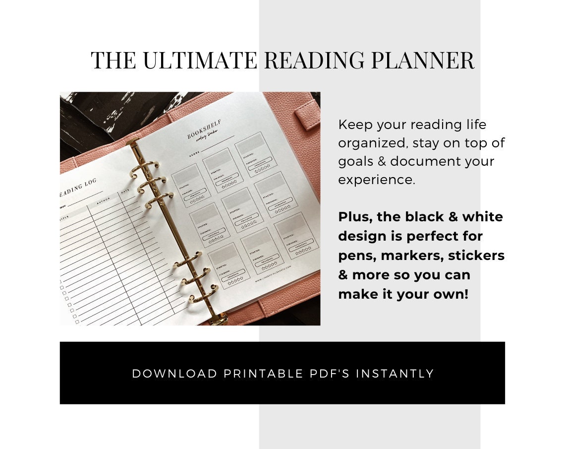 Reading Journal Bundle Letter Size Printable PDF Inserts - Etsy