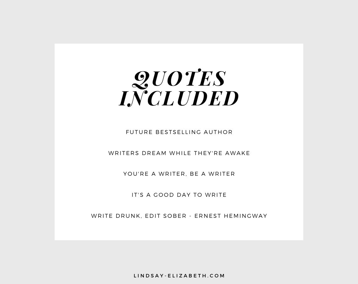 Planner Dashboards for Writers, A5 & Letter Size Inspiring Quotes for ...