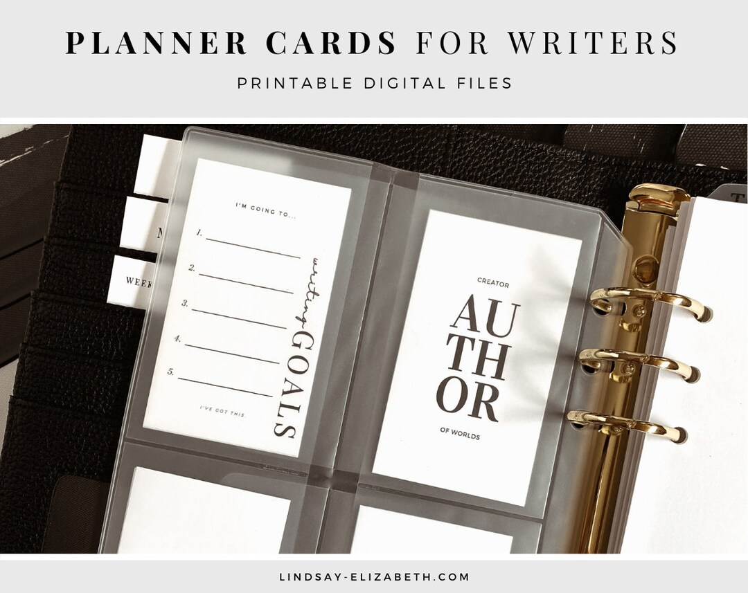Planner Cards for Writers, Set of 10 | Word Count Tracker | Writing ...