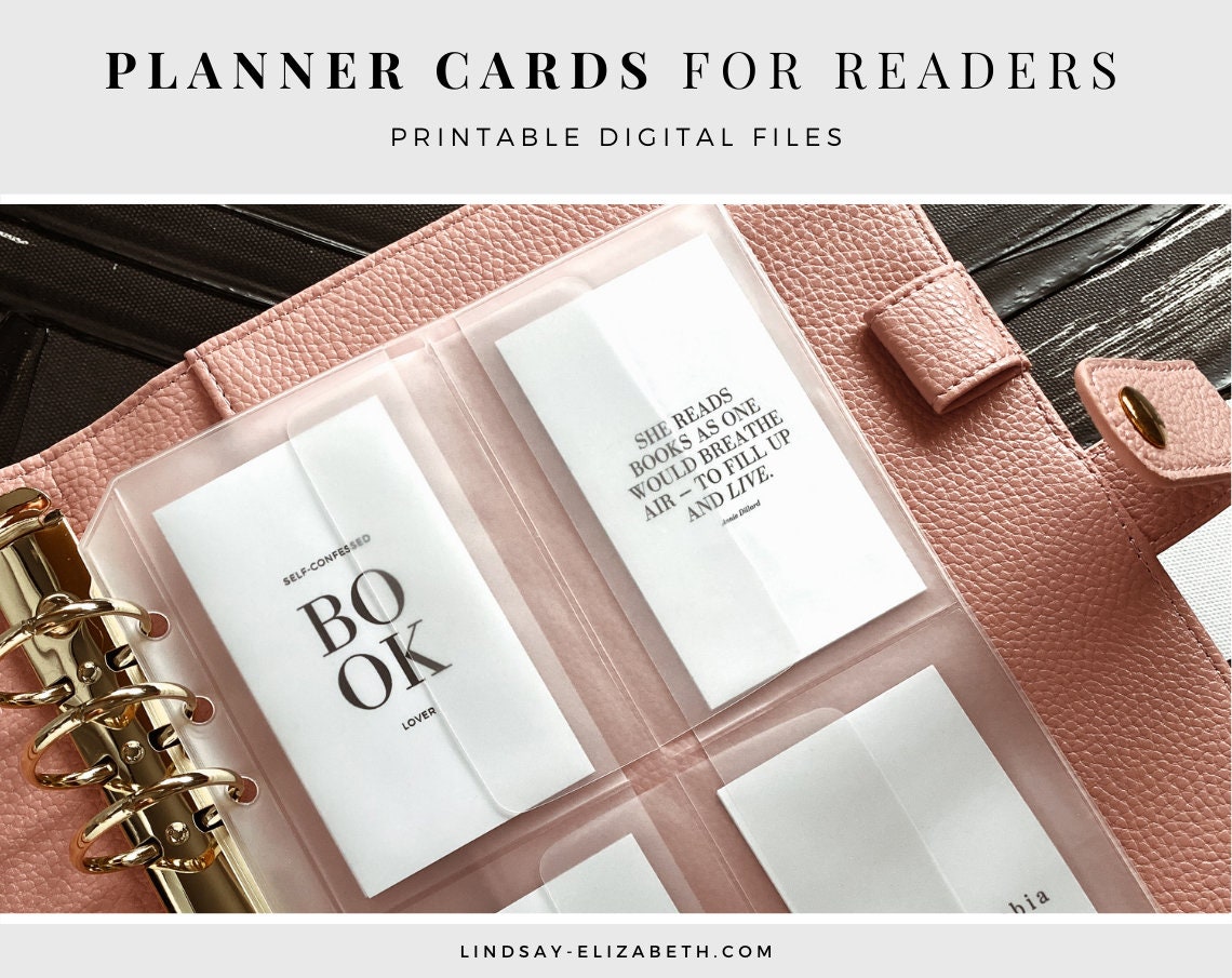 Planner Cards for Readers, Set of 10 | Reading Log | Reading Goals ...