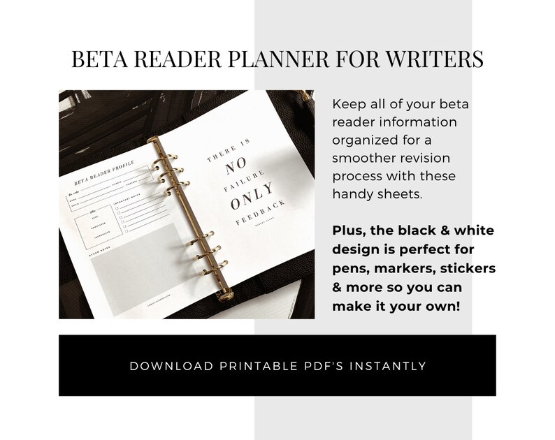 Beta Reader Planner for Writers A5 Printable PDF Inserts - Etsy
