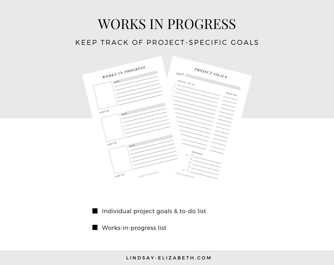Writing Goals Bundle (2 Sizes) | Printable PDF Inserts | Project Goals ...