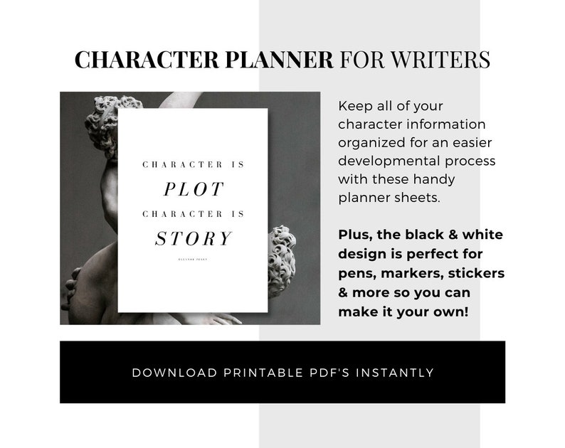 Character Planner, A5 | Printable PDF Inserts | Character Worksheets ...