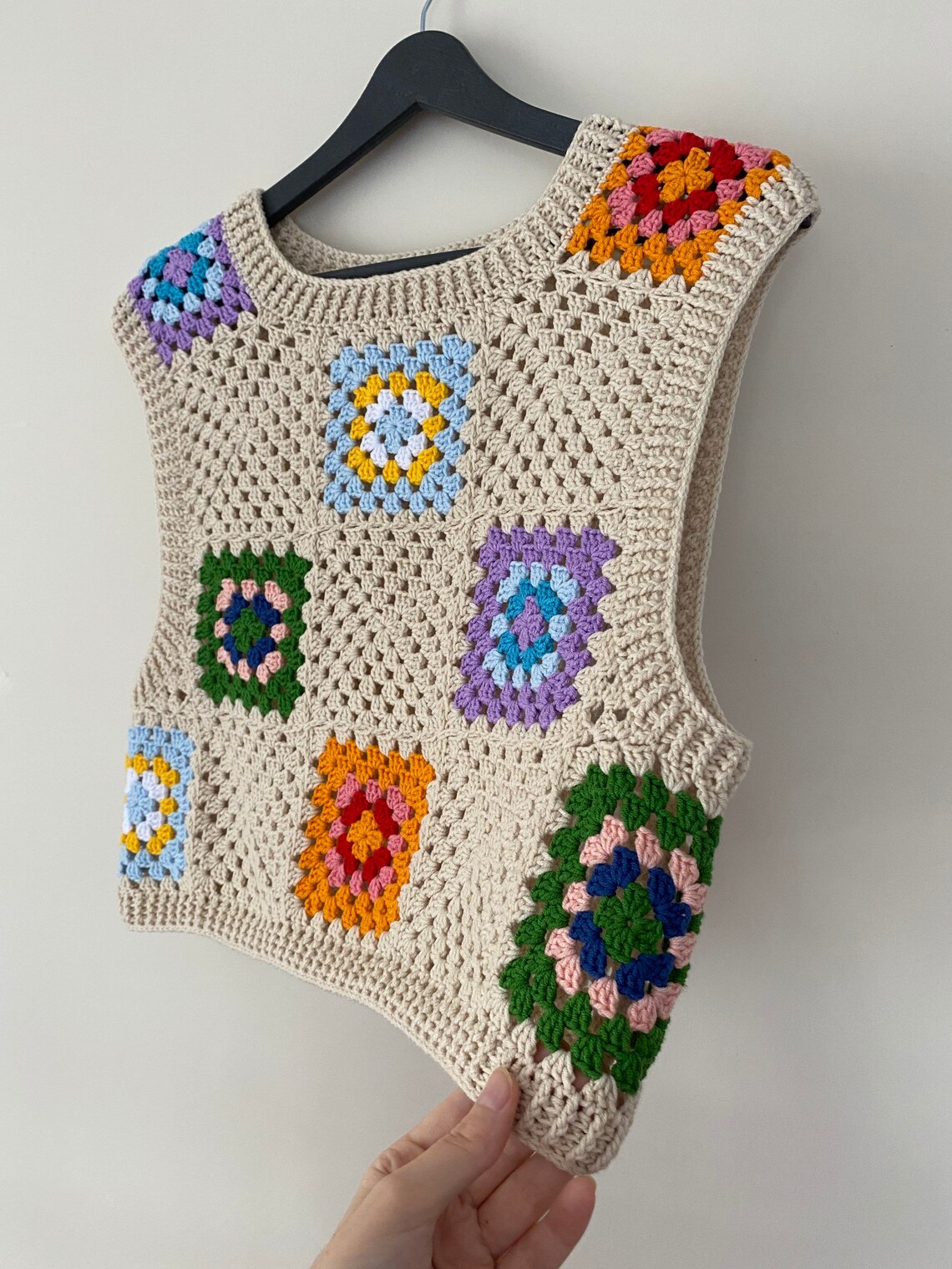 Granny Square Sweater Granny Square Afghan Vest Granny | Etsy