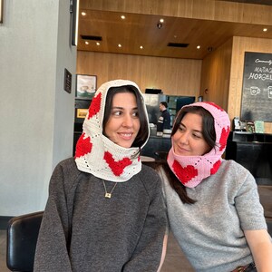 Heart Love Balaclava, Crochet Balaclava, Granny Square Hat, Unisex ...