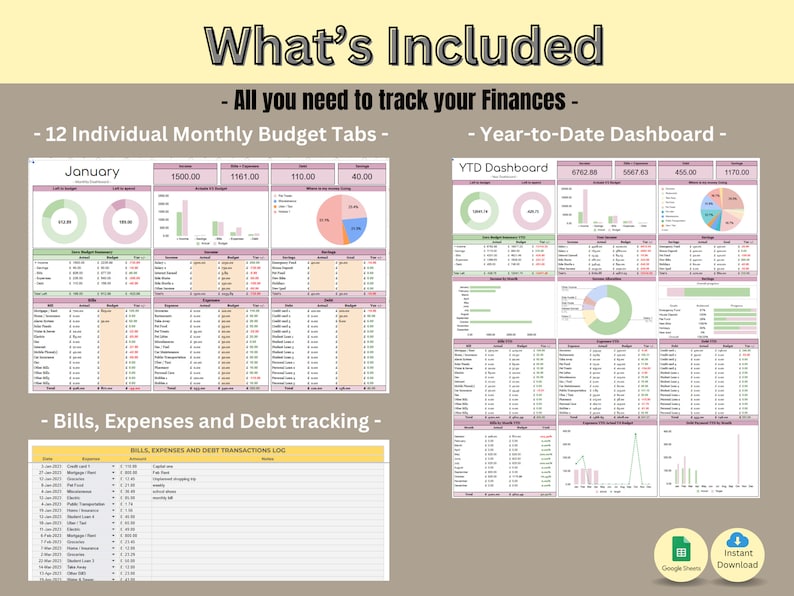 Zero-based Budget Spreadsheet Template | Personal Finance Planner ...