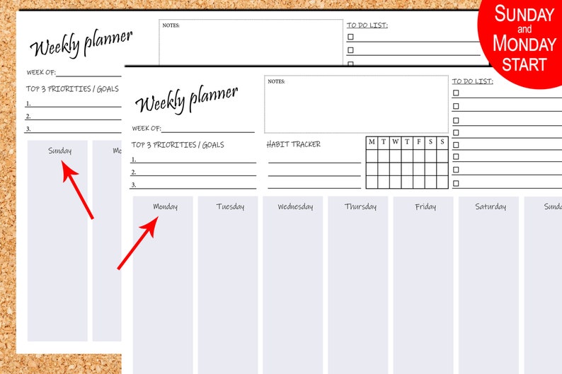 A4 Landscape Weekly Planner Weekly Planner PDF Printable | Etsy