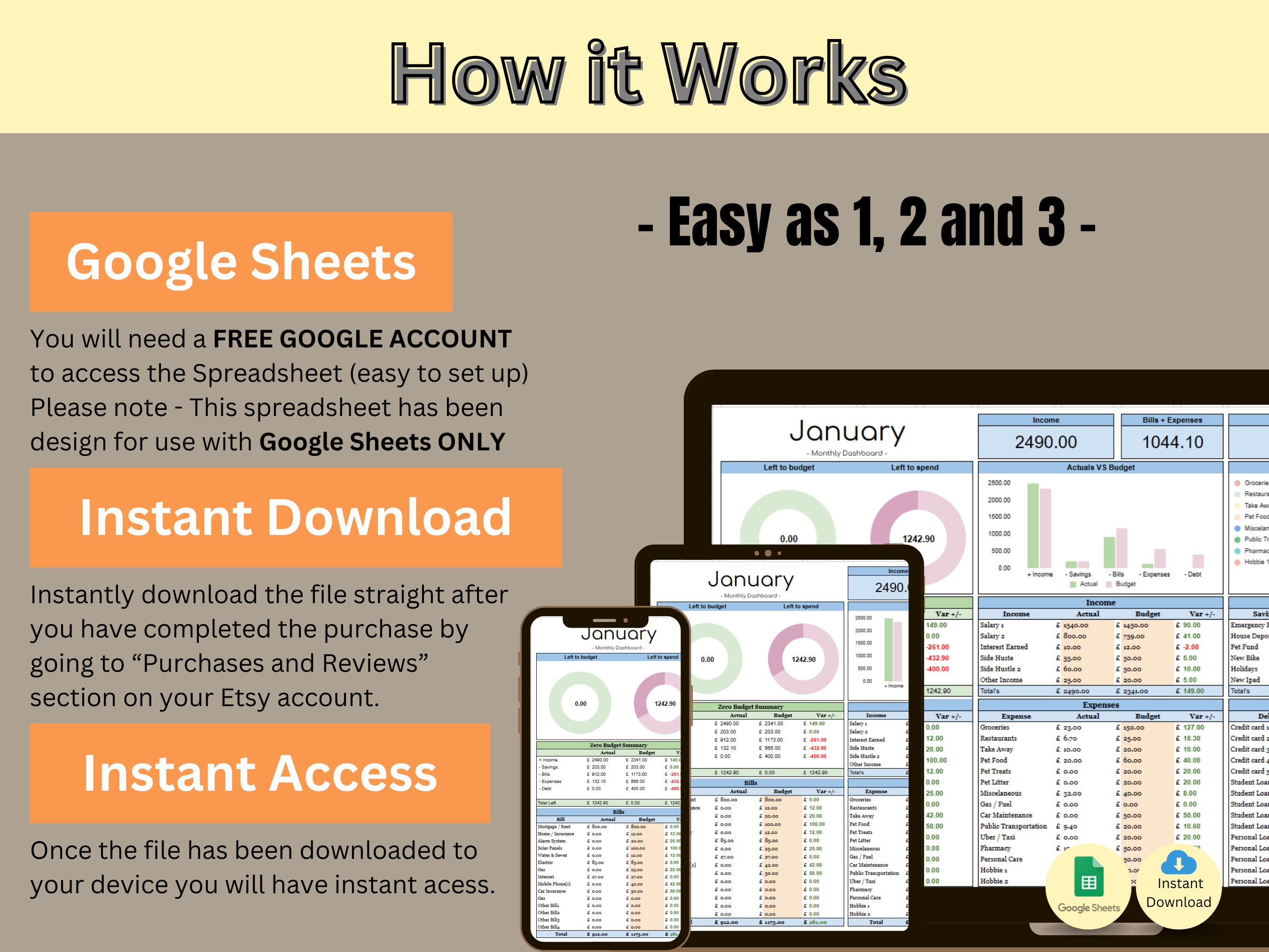 Zero-base Budget Spreadsheet Template Blue | Personal Finance Planner ...
