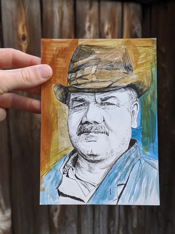 Original Ink Drawing Portrait sketch of a Baker by | Etsy