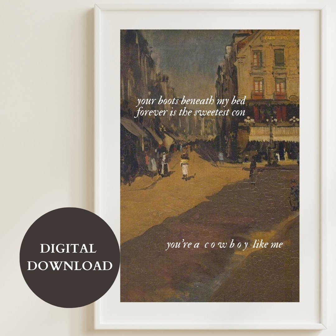 DIGITAL Cowboy Like Me Lyrics Poster | Evermore Wall Art - Etsy