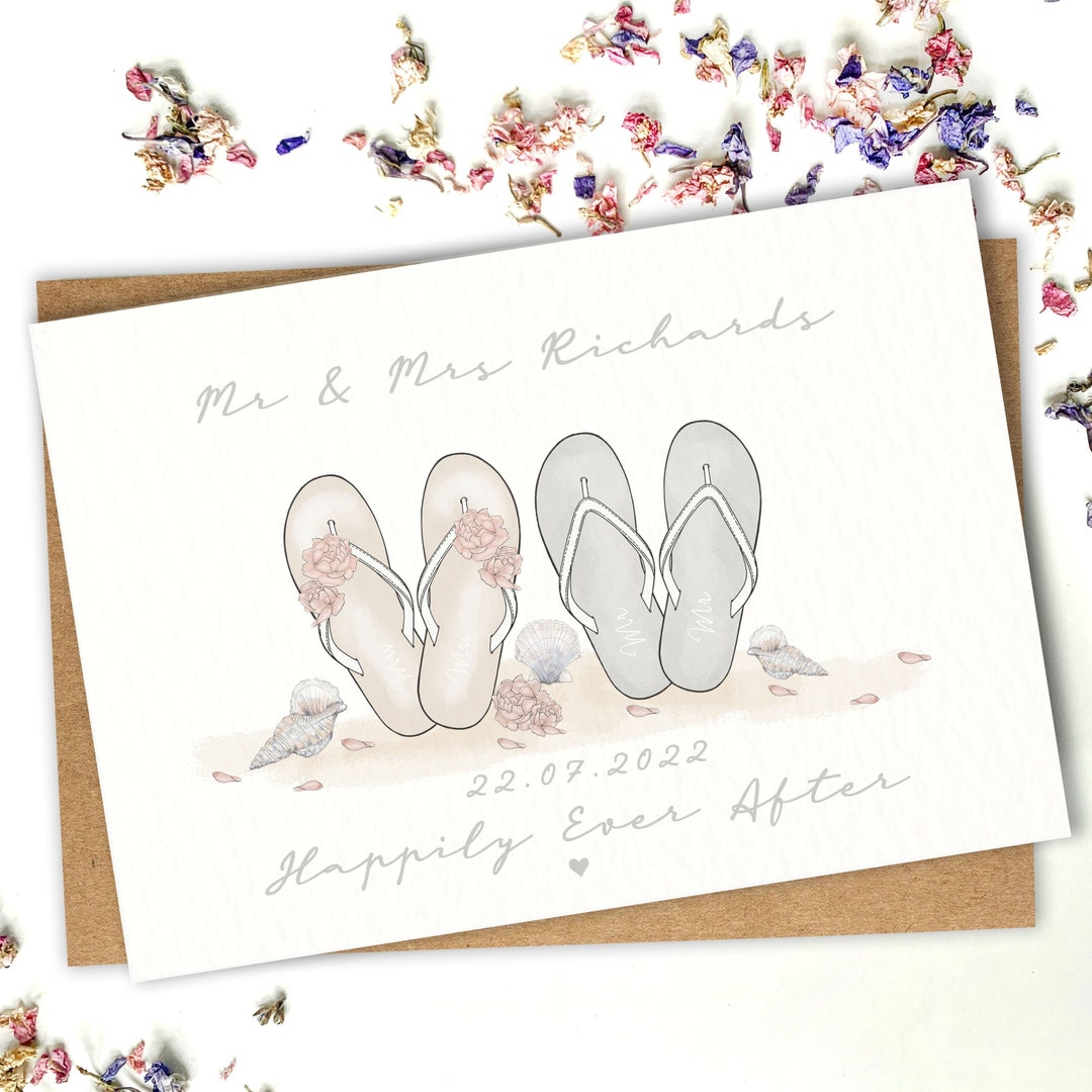 Wedding Card Beach, Abroad Wedding Card, Overseas Wedding Card - Etsy UK