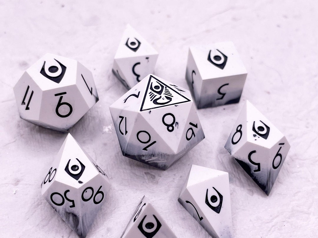 Moonstone 2.0 - Handmade Dice Set D&D TTRPG Sharp Edge, Matte - Etsy