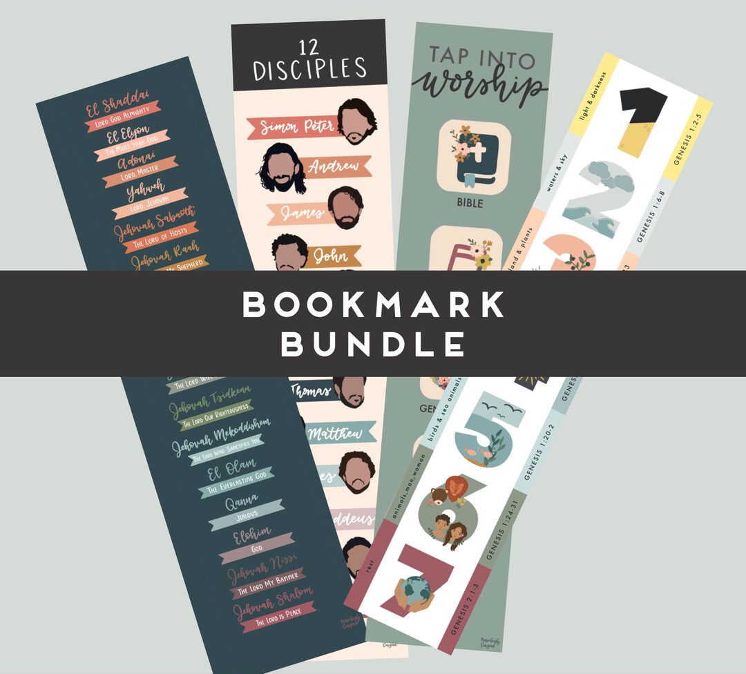 Bible Bookmark Bundle-digital Download, Hand Drawn - Etsy