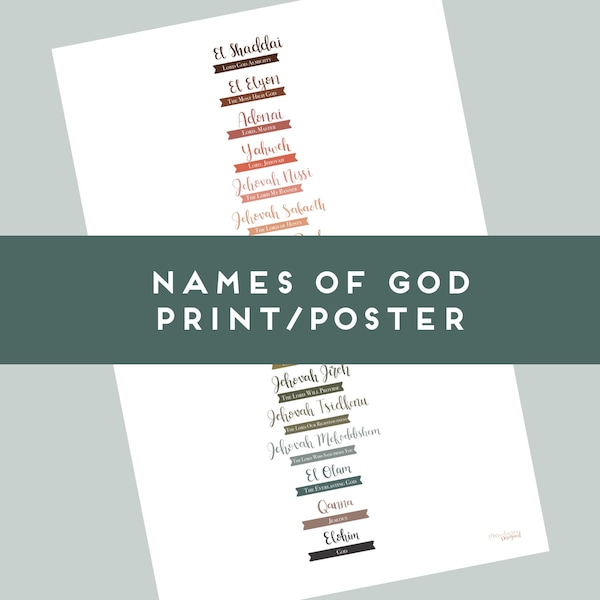 Names of God Poster - Etsy