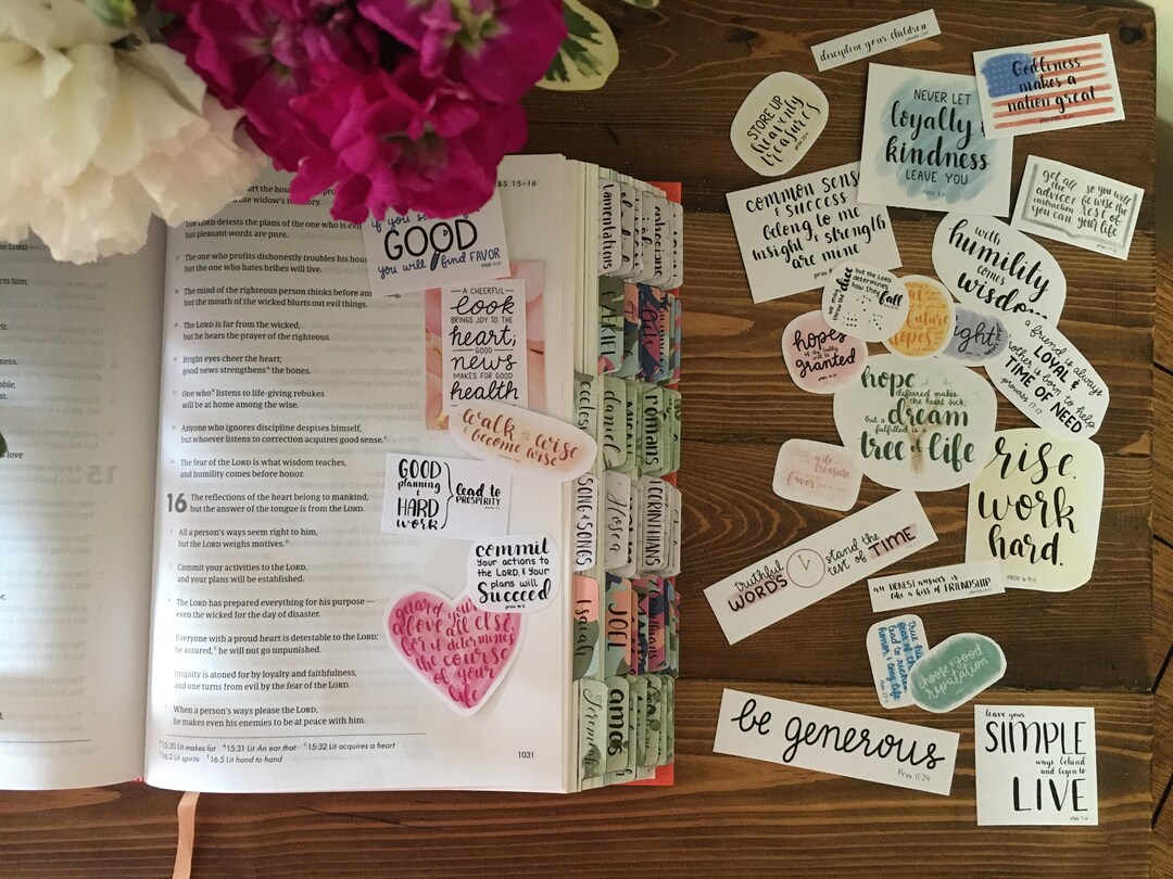 Printable Proverbs Stickers Kit, Faith, Christian, Wisdom--digital ...