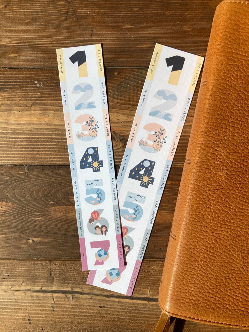 Days of Creation Biblical Bookmark PRINTABLE - Etsy