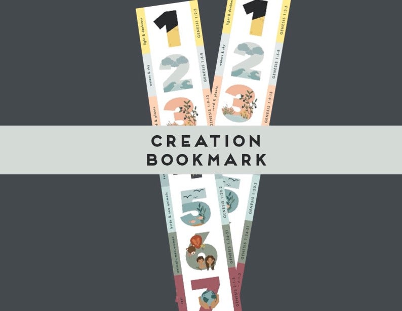 Days of Creation Biblical Bookmark PRINTABLE - Etsy