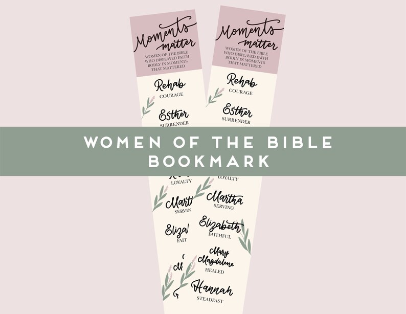 Women of the Bible Bookmark PRINTABLE - Etsy