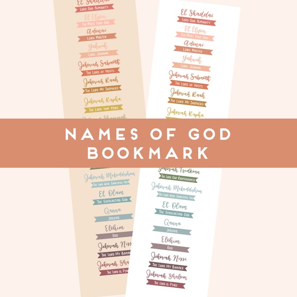 Print Bookmarks Names of God - Etsy