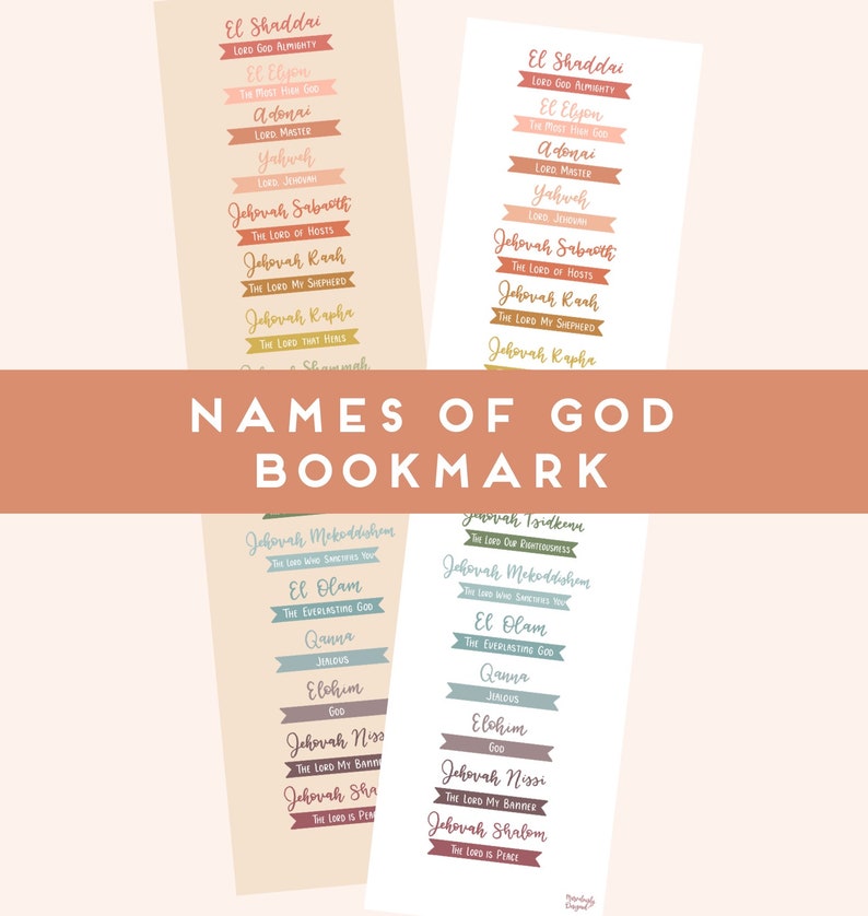 Names of God Bookmark - Etsy