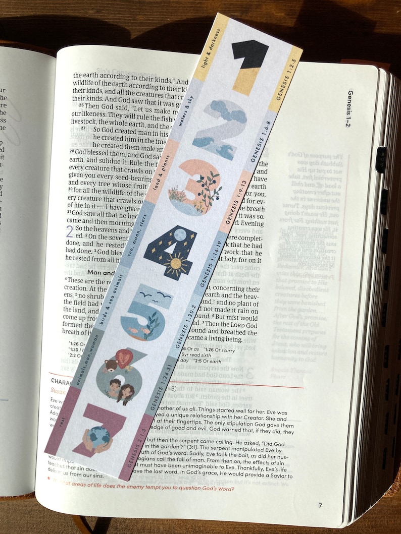 Days of Creation Biblical Bookmark PRINTABLE - Etsy