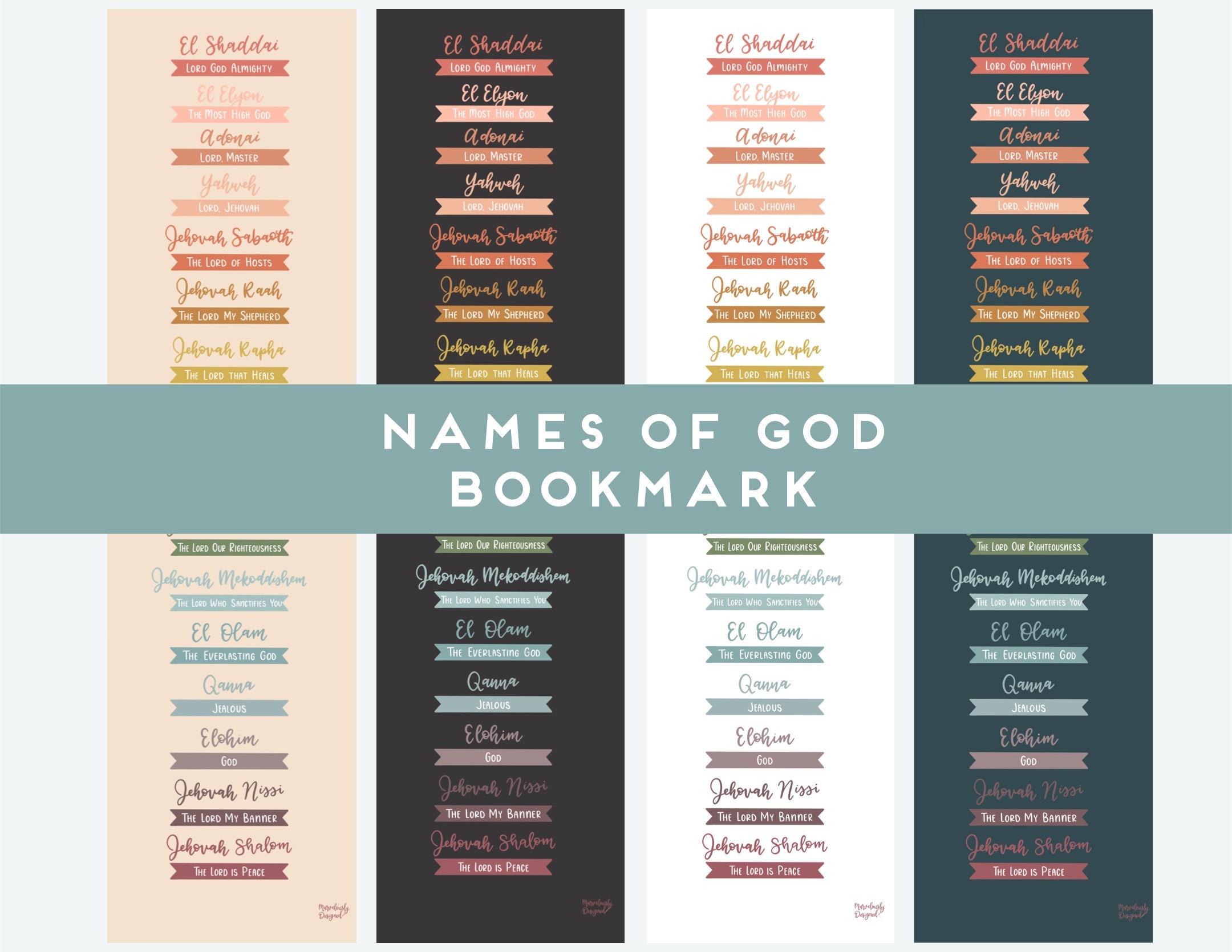 Names of God Bookmark UPDATED - Etsy
