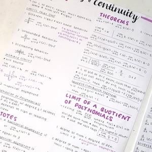 Calculus Notes - Etsy