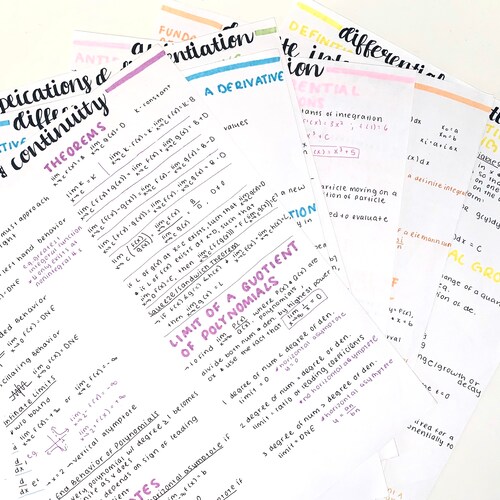 Calculus Notes | Etsy
