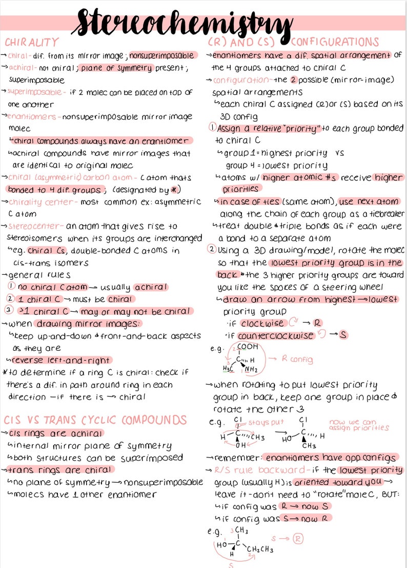 Organic Chemistry 1 Notes (40 Pages) - Etsy