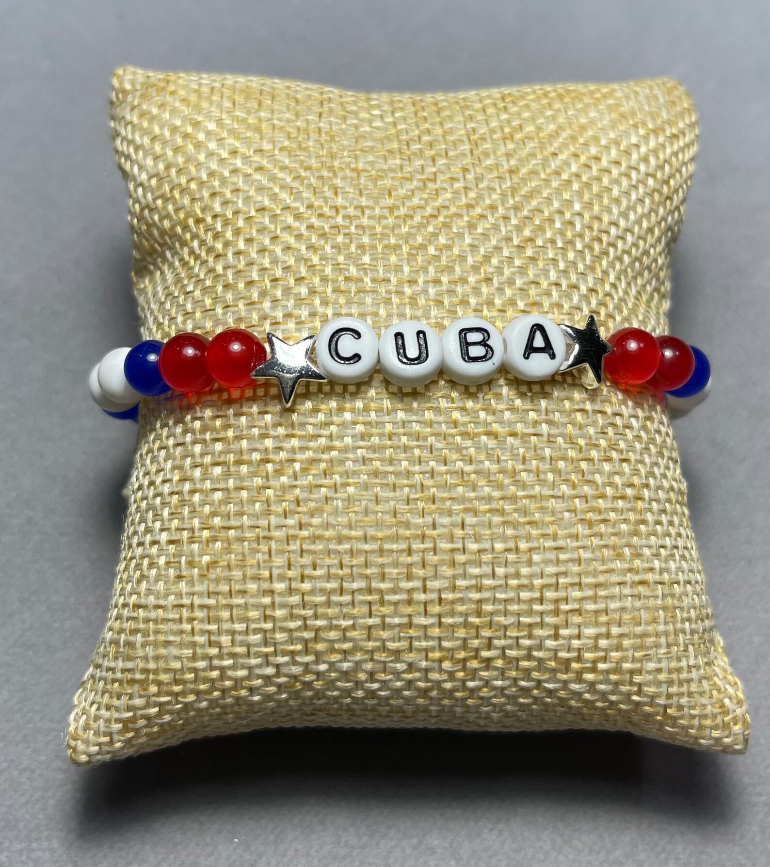 Cuban, Beaded, Bracelet, Women, Fashion Jewelry, Red, White, Blue ...