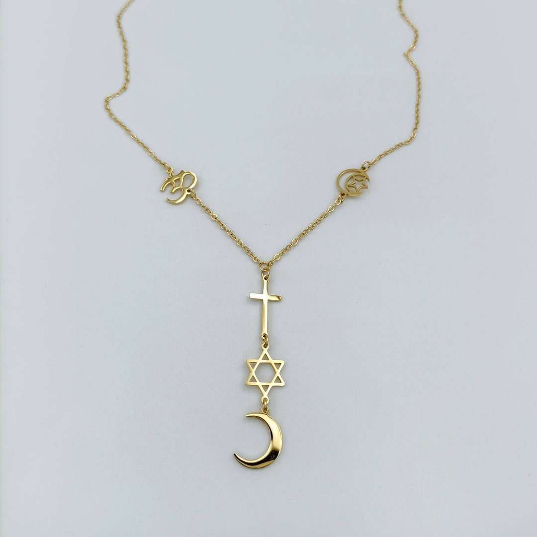 Religious Symbol Pendant Chain Necklace TOULON - Etsy
