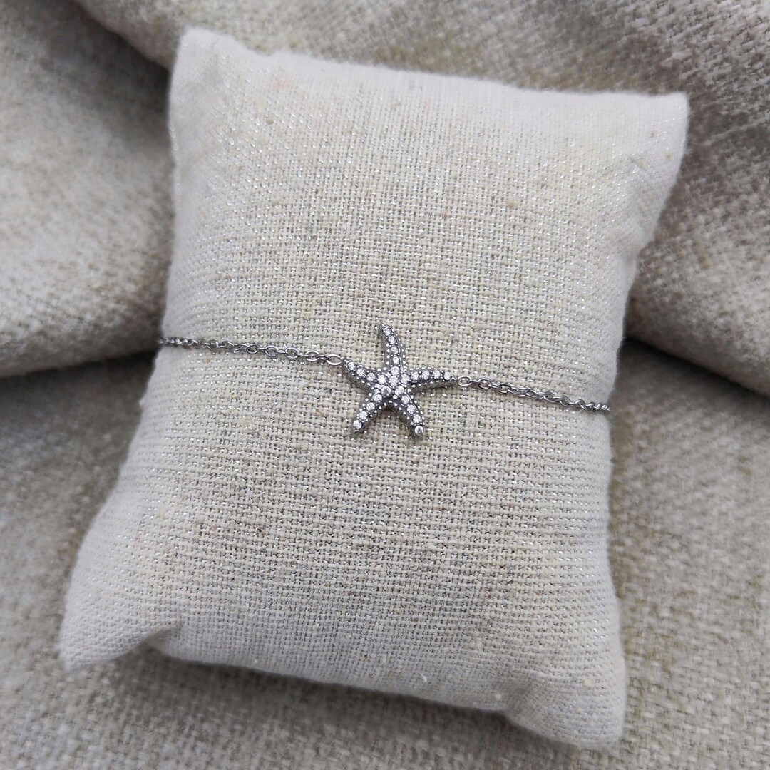 Starfish Chain Bracelet in Stainless Steel With Cubic Zirconia, EMBIEZ ...