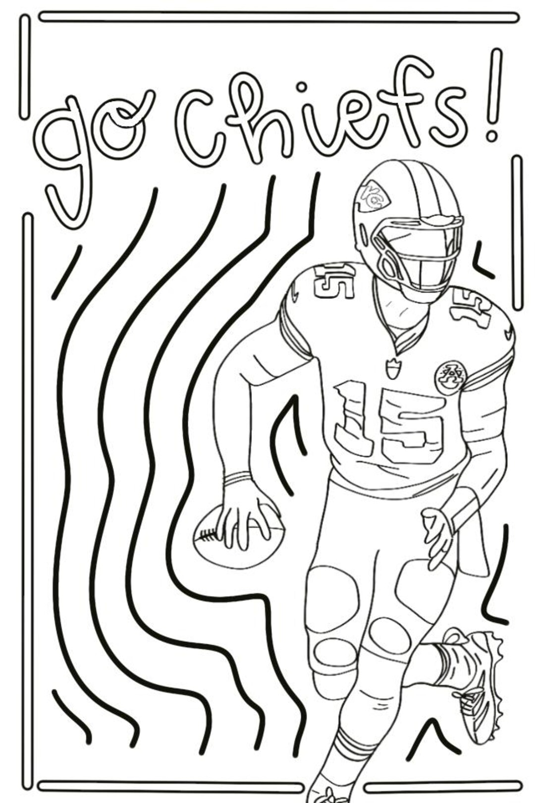 Mahomes Coloring Sheet - Etsy