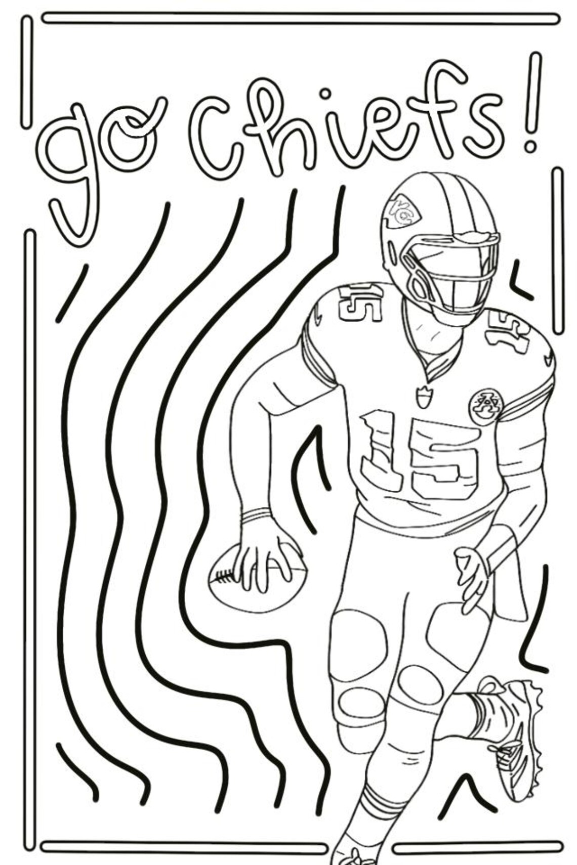 Mahomes and Kelce Chiefs Coloring Page Set - Etsy