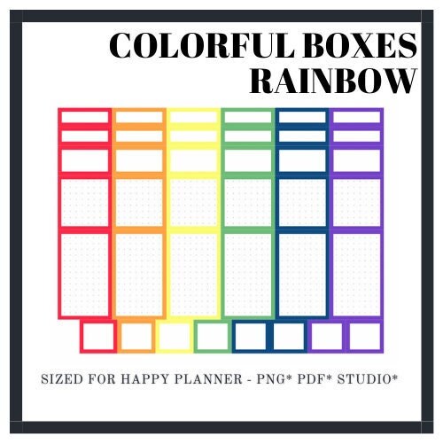Pastel Colorful Boxes Happy Planner Size Planner Sticker - Etsy