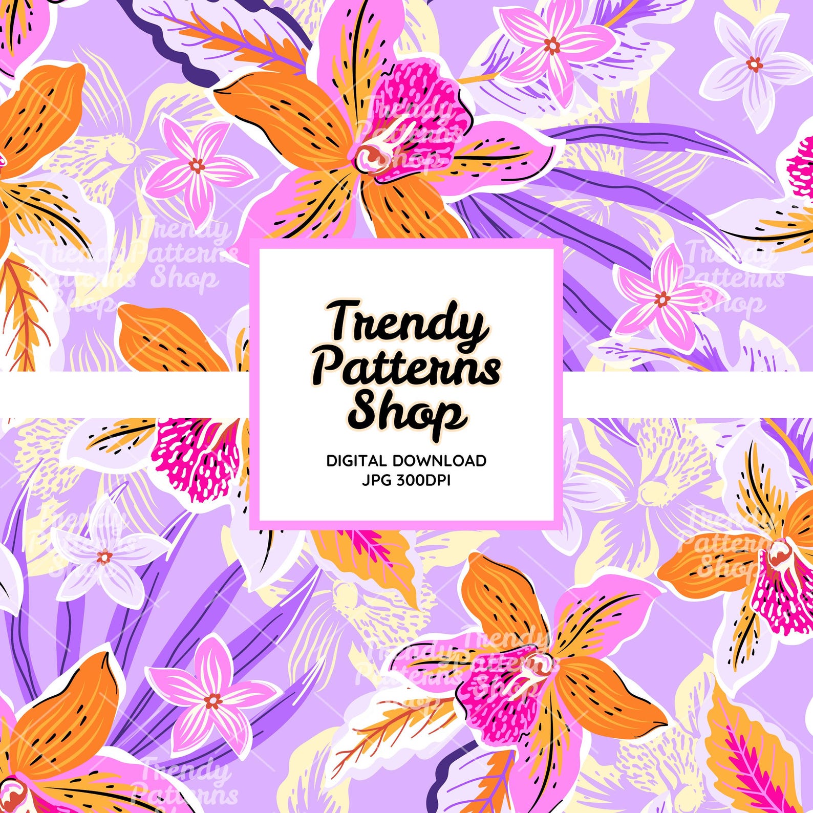 Beautiful Orchids Seamless Pattern Orchids Flowers Pattern Colorful ...