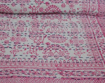 Pink Indian Print Quilt - Etsy