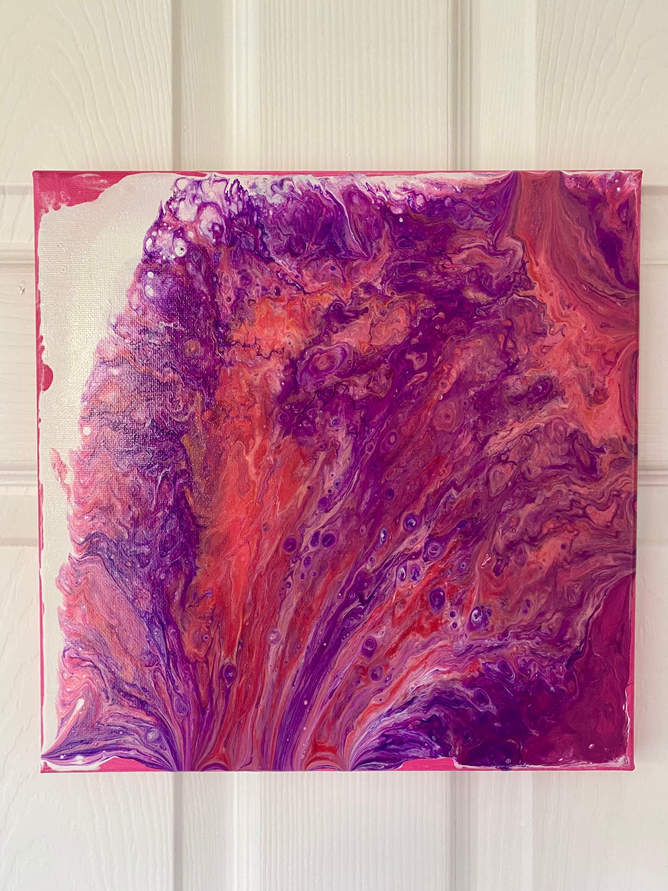 Pink Abstract Acrylic Painting on Canvas Original 30 x 30 cm Wall Art ...