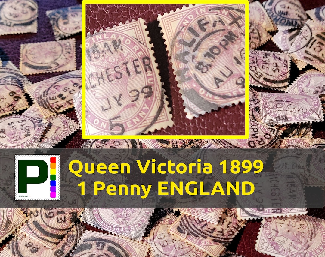 Queen Victoria STAMPS | One Penny 1899 | Antique Stamps - Victorian Era ...