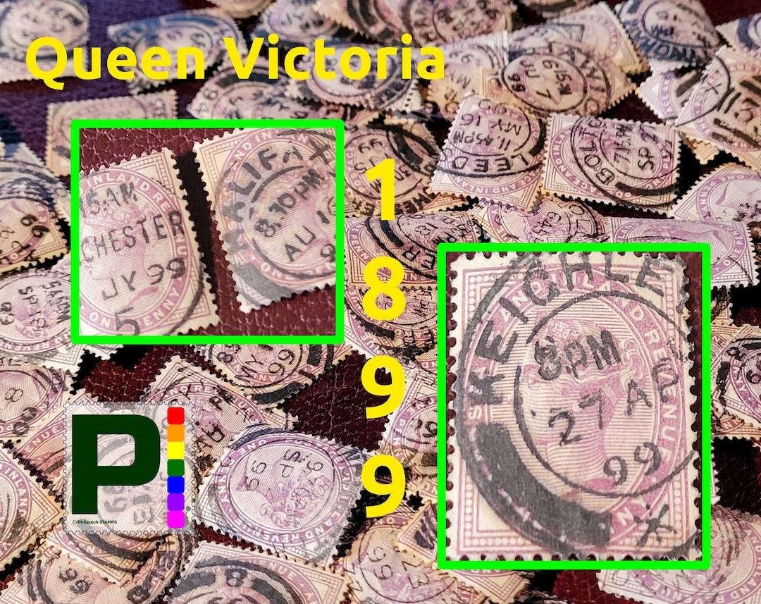 Queen Victoria STAMPS | One Penny 1899 | Old Stamps Collection | - Etsy