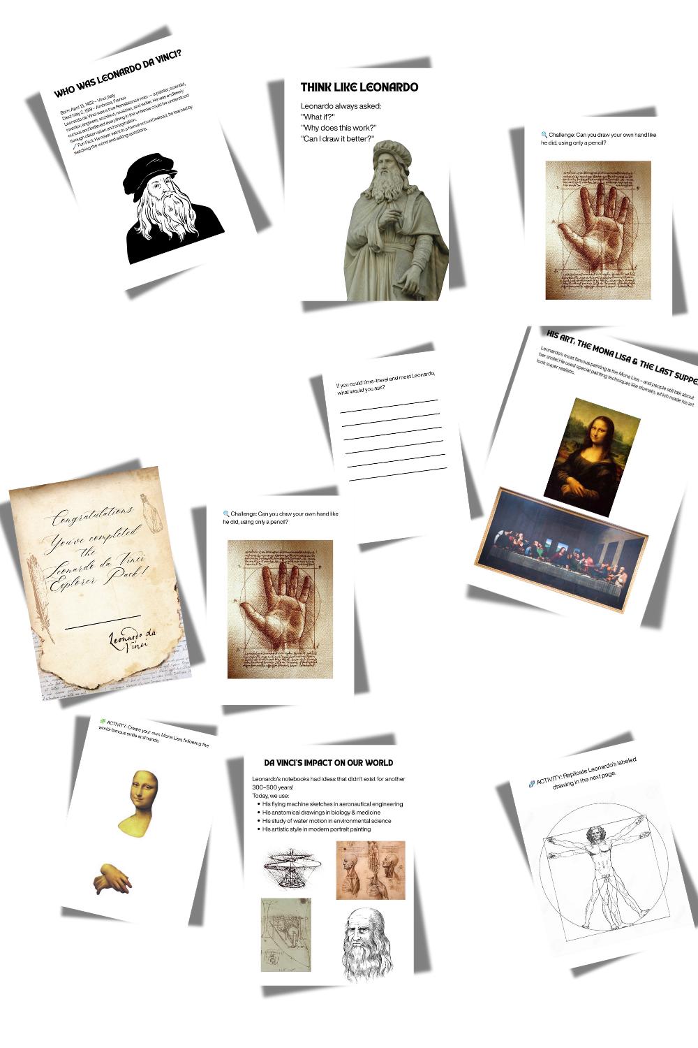 Leonardo Da Vinci Printable Activity Book for Kids (ages 9–13) | 20 ...