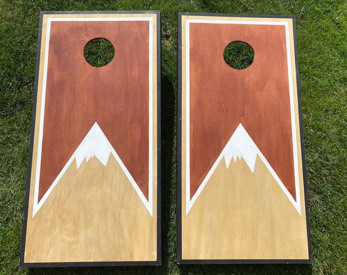 Mountain Design Custom Cornhole Set - Etsy