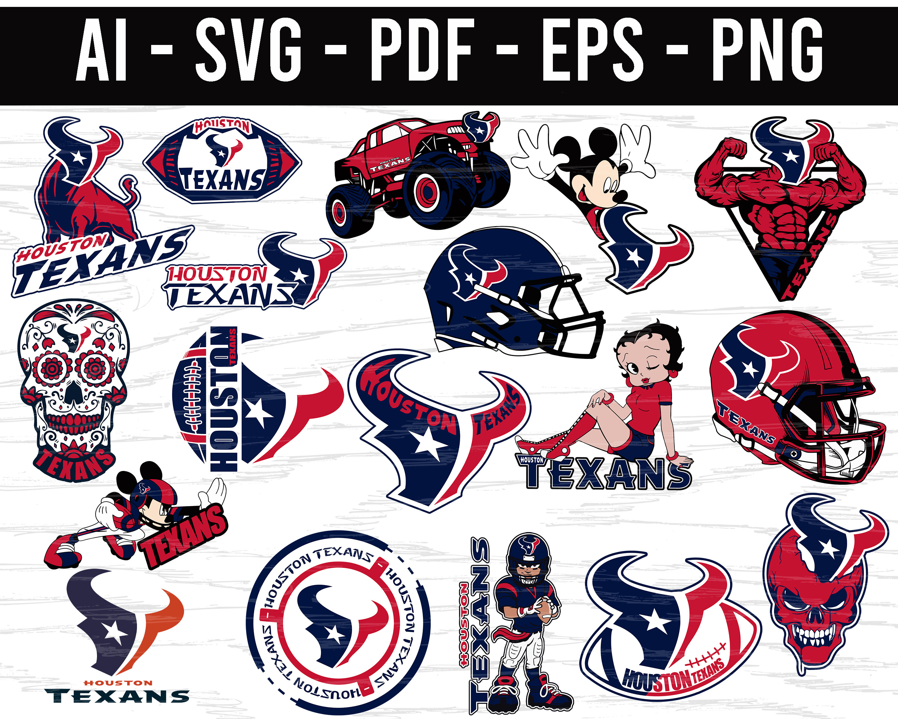 Houston Texans SVG png ai eps pdf NFL deportes Logo Football | Etsy