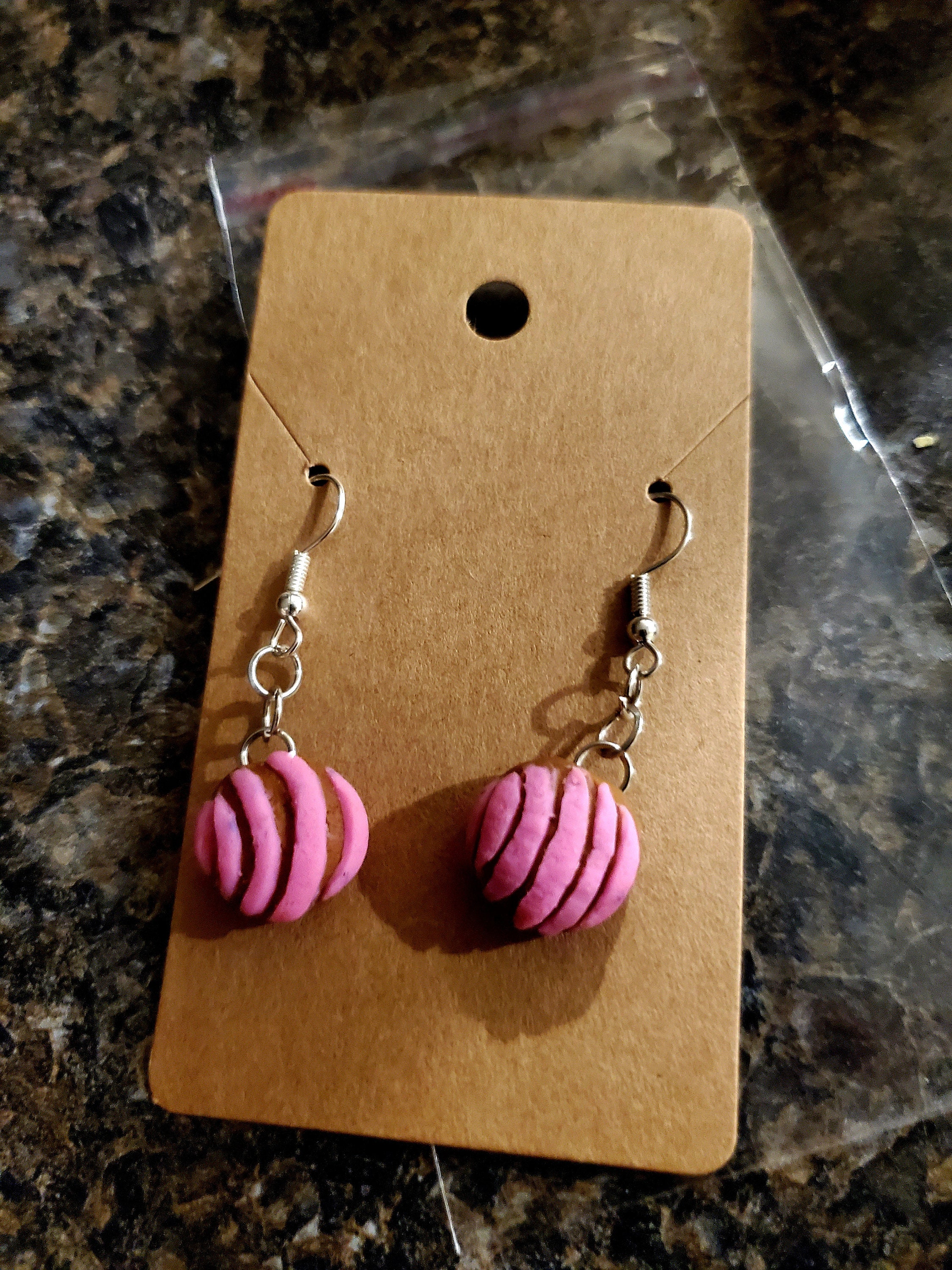Polymer clay Concha earrings | Etsy