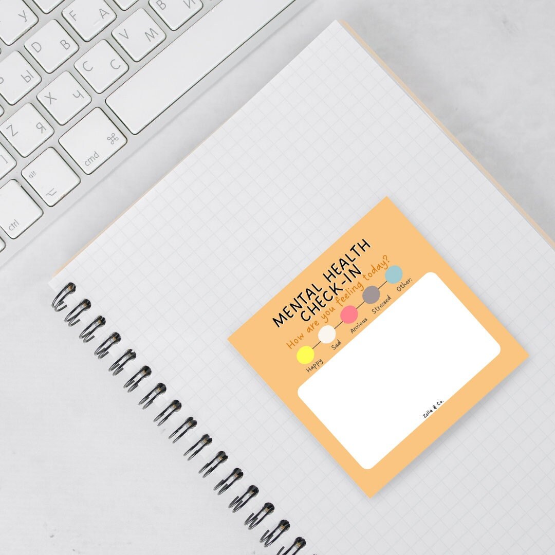 Mental Health Check in Sticky Note, Mental Health Products, Classroom ...
