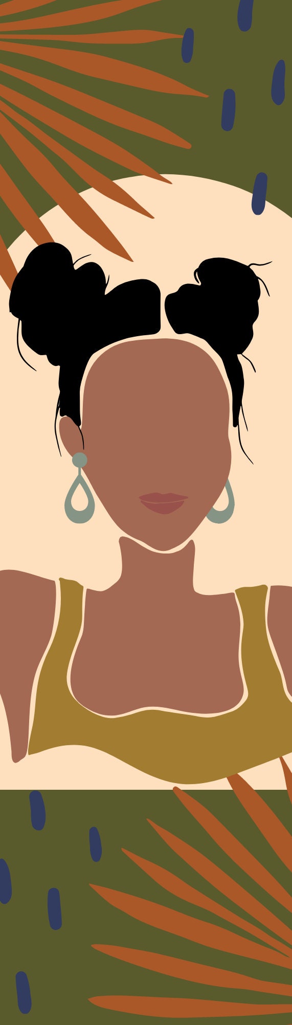 African American Woman Bookmark Abstract Woman Bookmark - Etsy